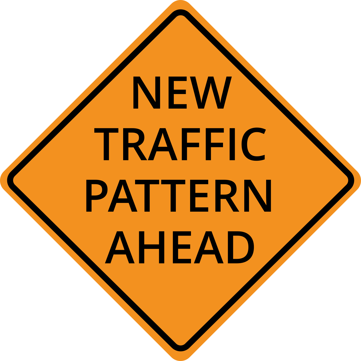New Traffic Pattern Ahead Regulatory Sign Template | Square Signs