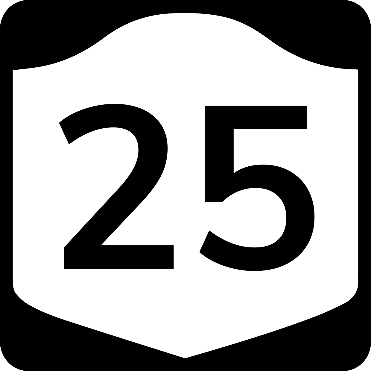New York State Route 25 Shield Traffic Sign Template | Square Signs