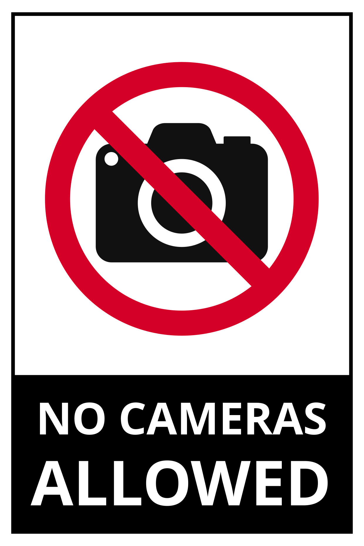 No Cameras Allowed Symbol Public Safety Sign Template | Square Signs