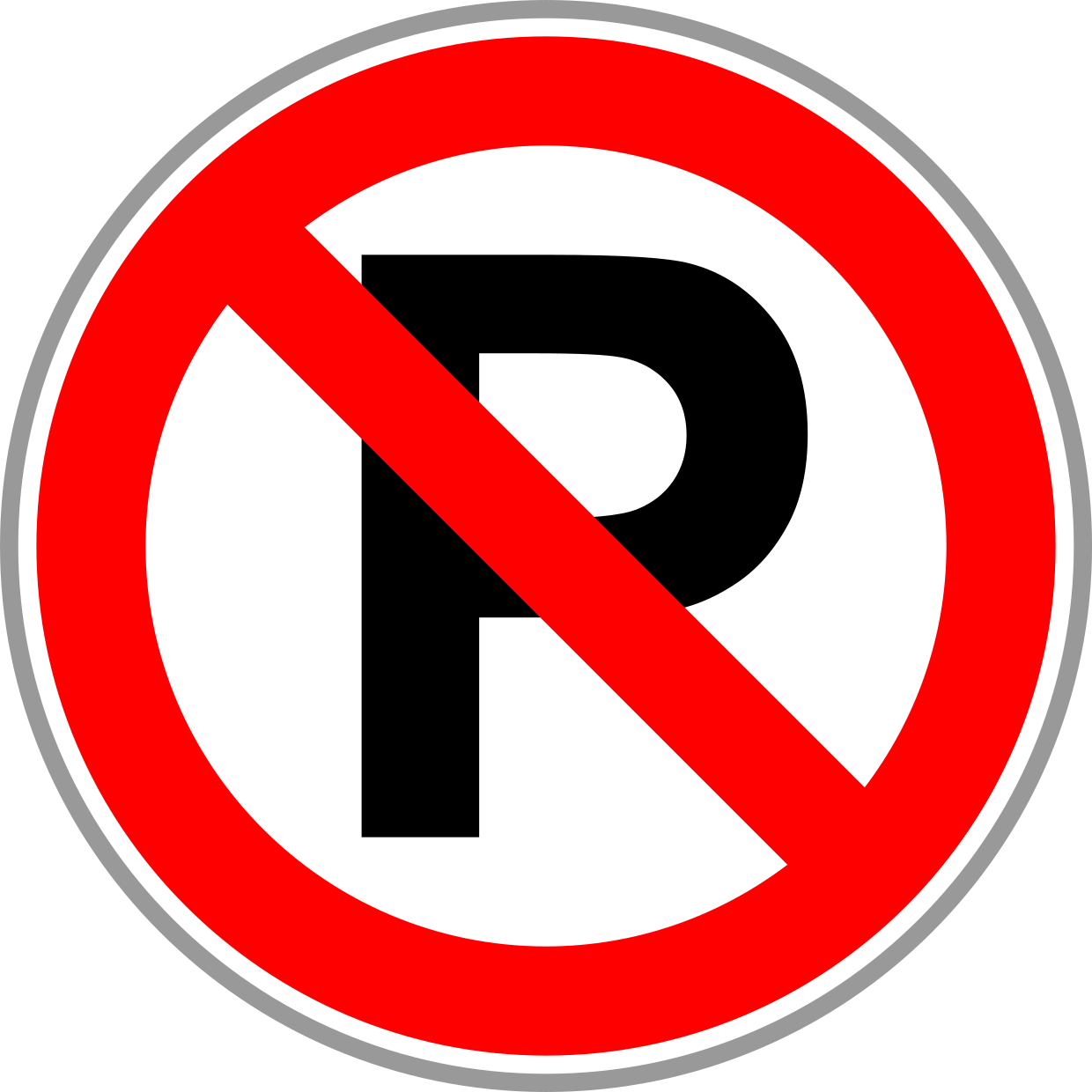 Parking Forbidden With Red Prohibited Symbol Template | Square Signs