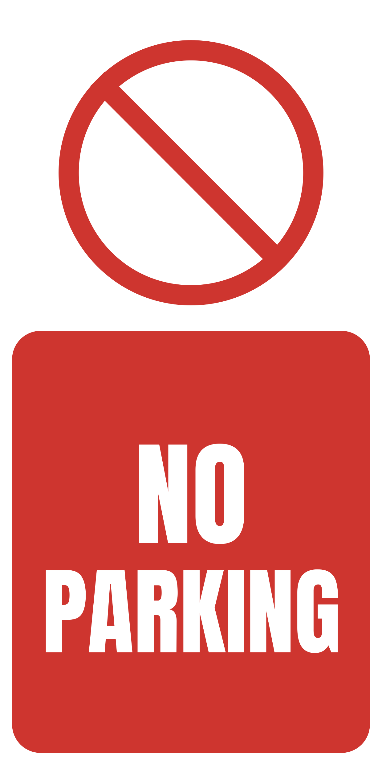 Square No Parking With a Prohibition Mark Sign Template | Square Signs