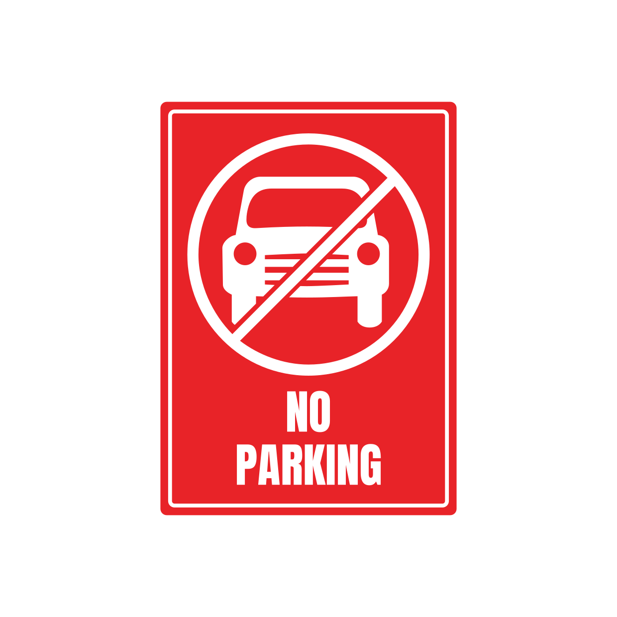 No Parking With a Prohibition Mark on a Car Sign Template | Square Signs