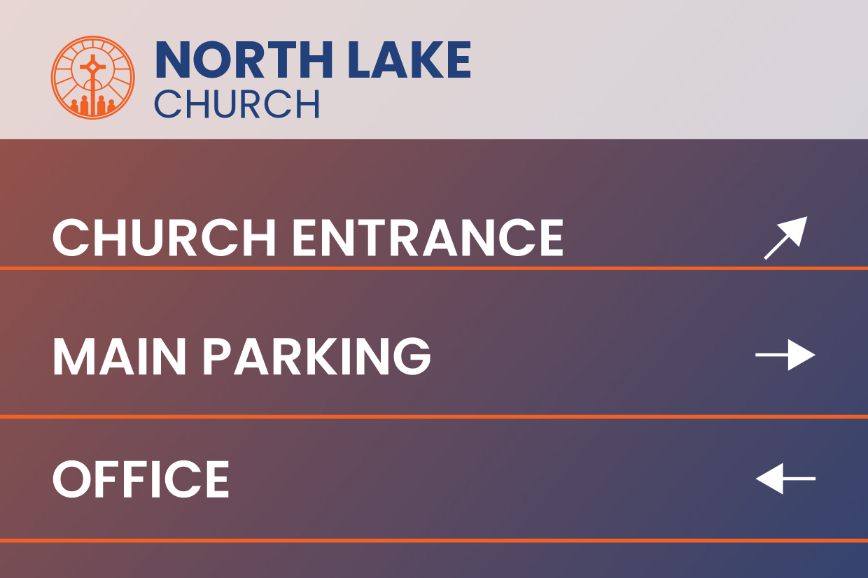 North Lake Church Directional Sign Template | Square Signs