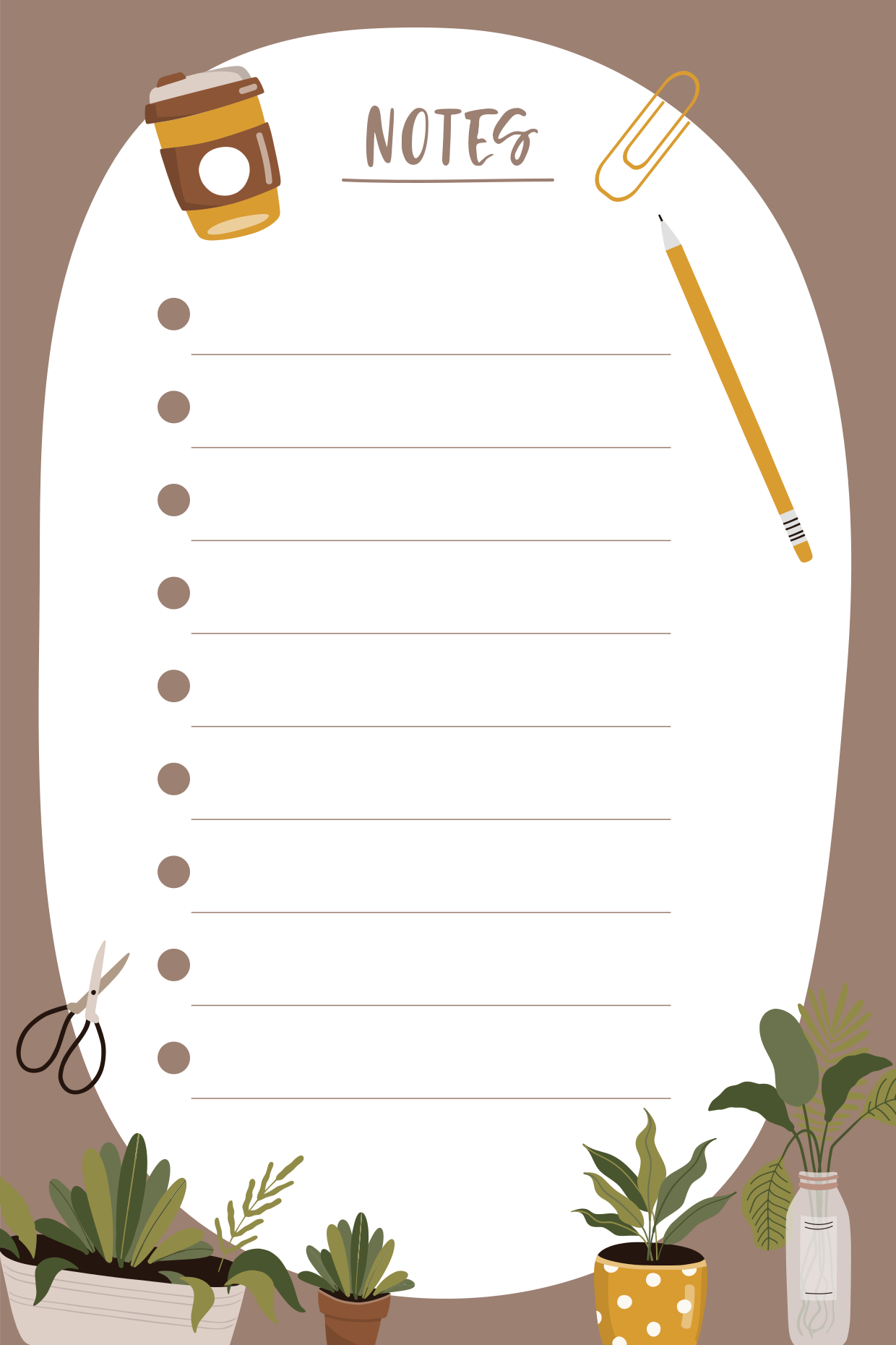 Cozy Illustrated Post-It Notes Template | Square Signs