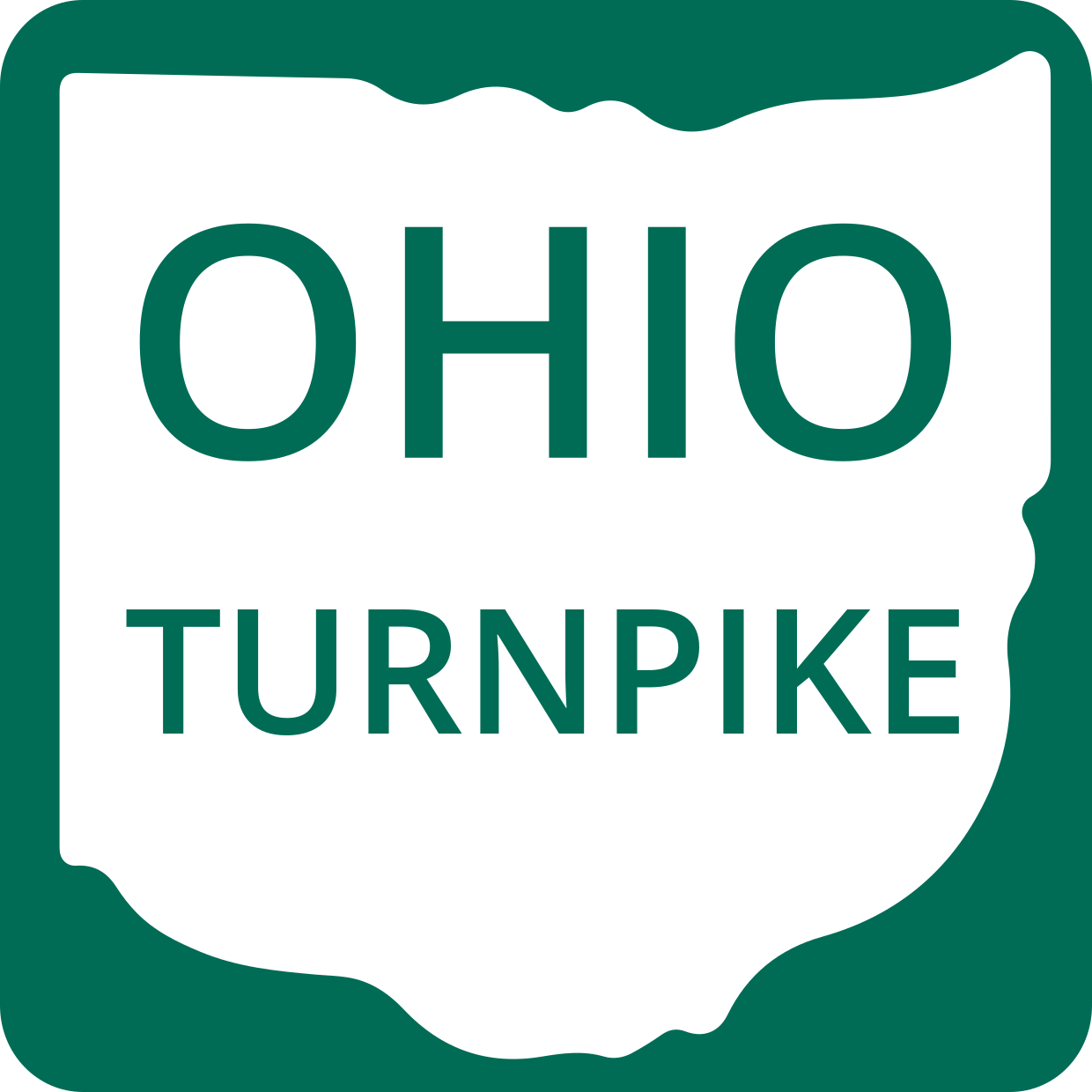 Ohio Turnpike Dark Green and White Shield Sign Template | Square Signs