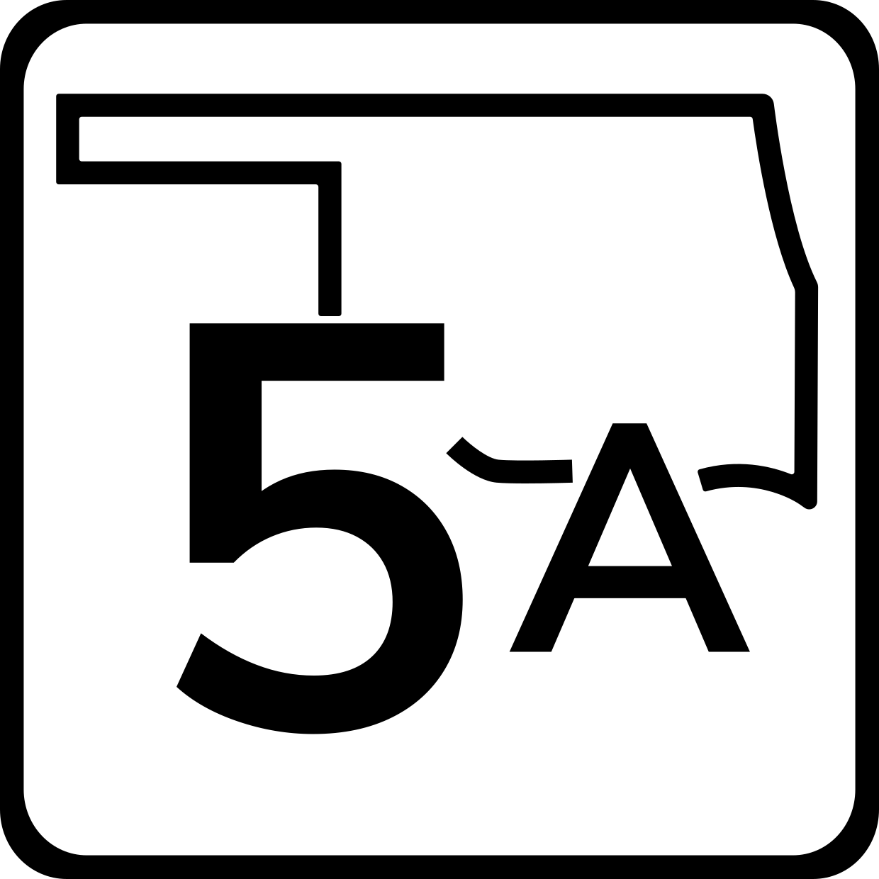 Oklahoma 5A State Highway Shield Traffic Sign Template | Square Signs
