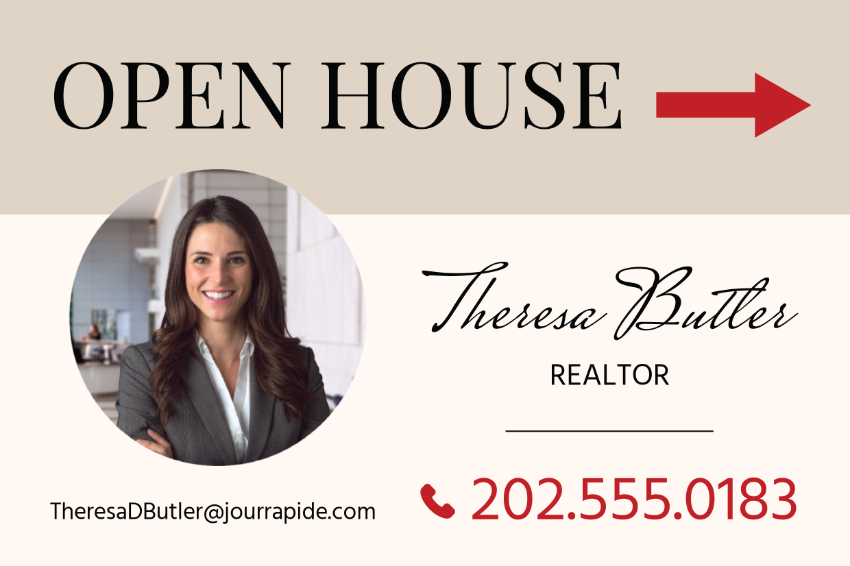 Realtor Profile Photo for Open House Property Template | Square Signs