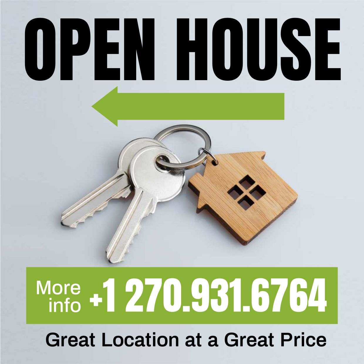 Keychain Image for Open House Property Template | Square Signs