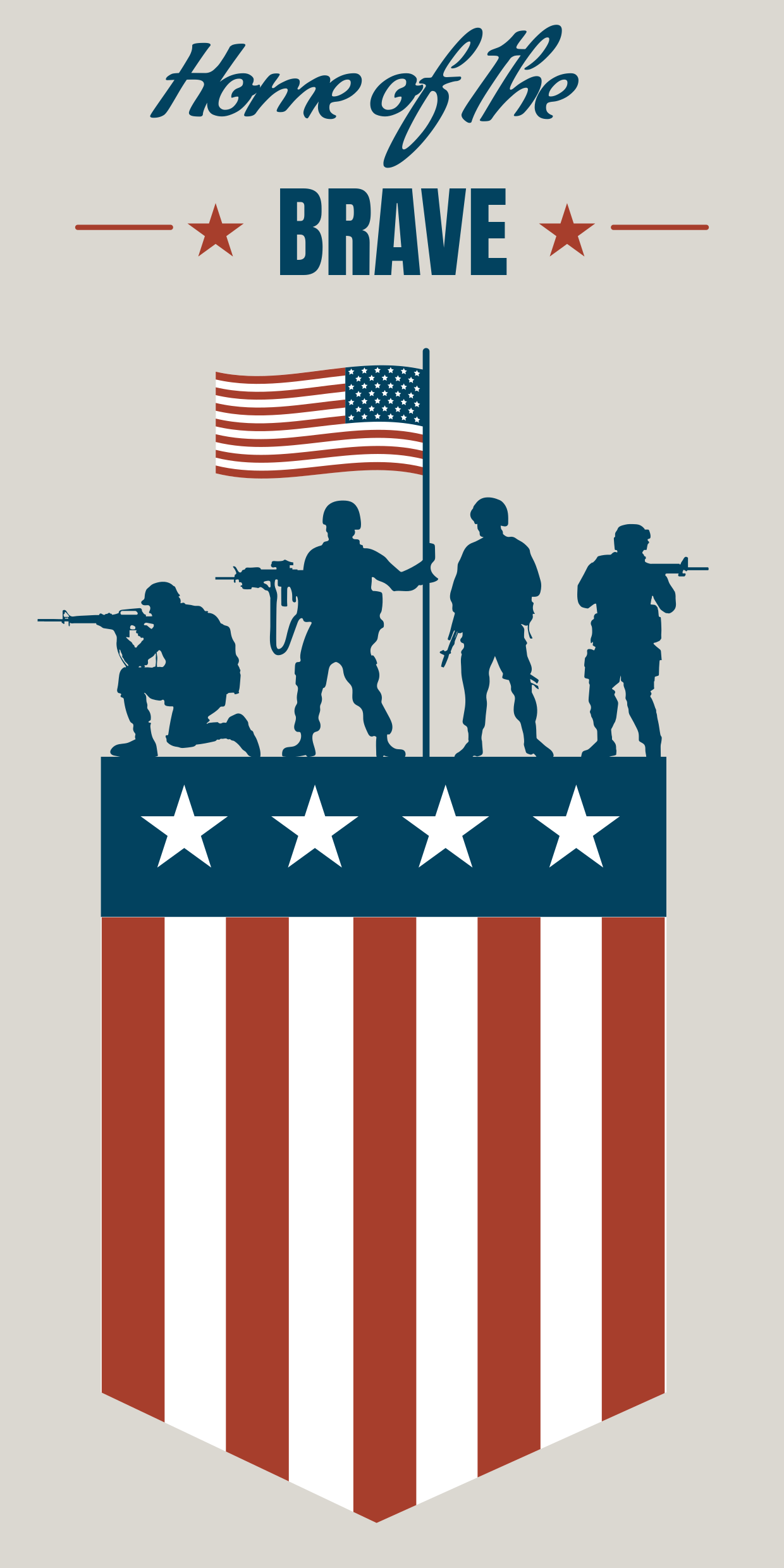 US Soldiers and US Flag Patriotic Quote Sign Template | Square Signs