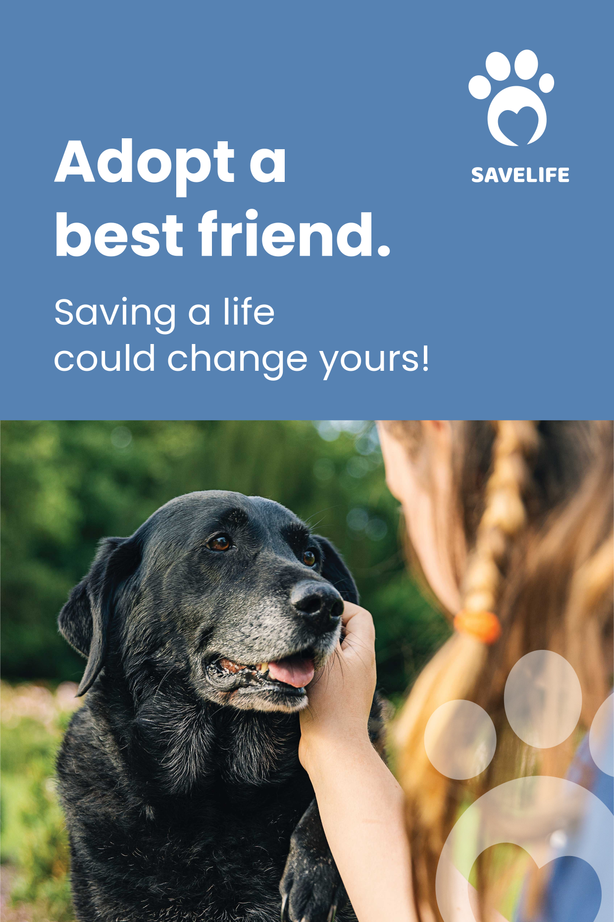 Woman With Black Dog Photograph Pet Adoption Template | Square Signs