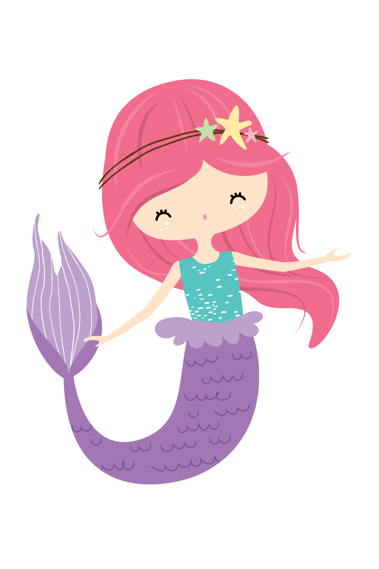 Mermaid With Closed Eyes and Open Arms Sign Template | Square Signs