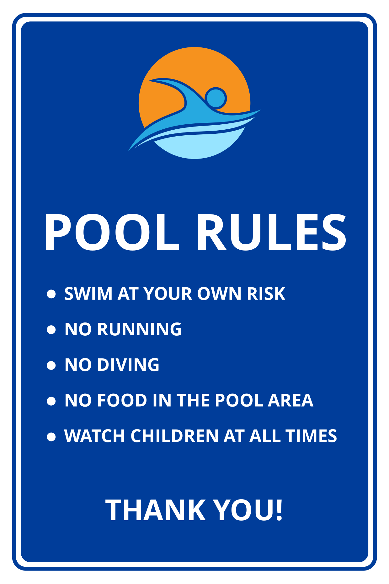 Pool Rules List With Symbol Sign Template | Square Signs