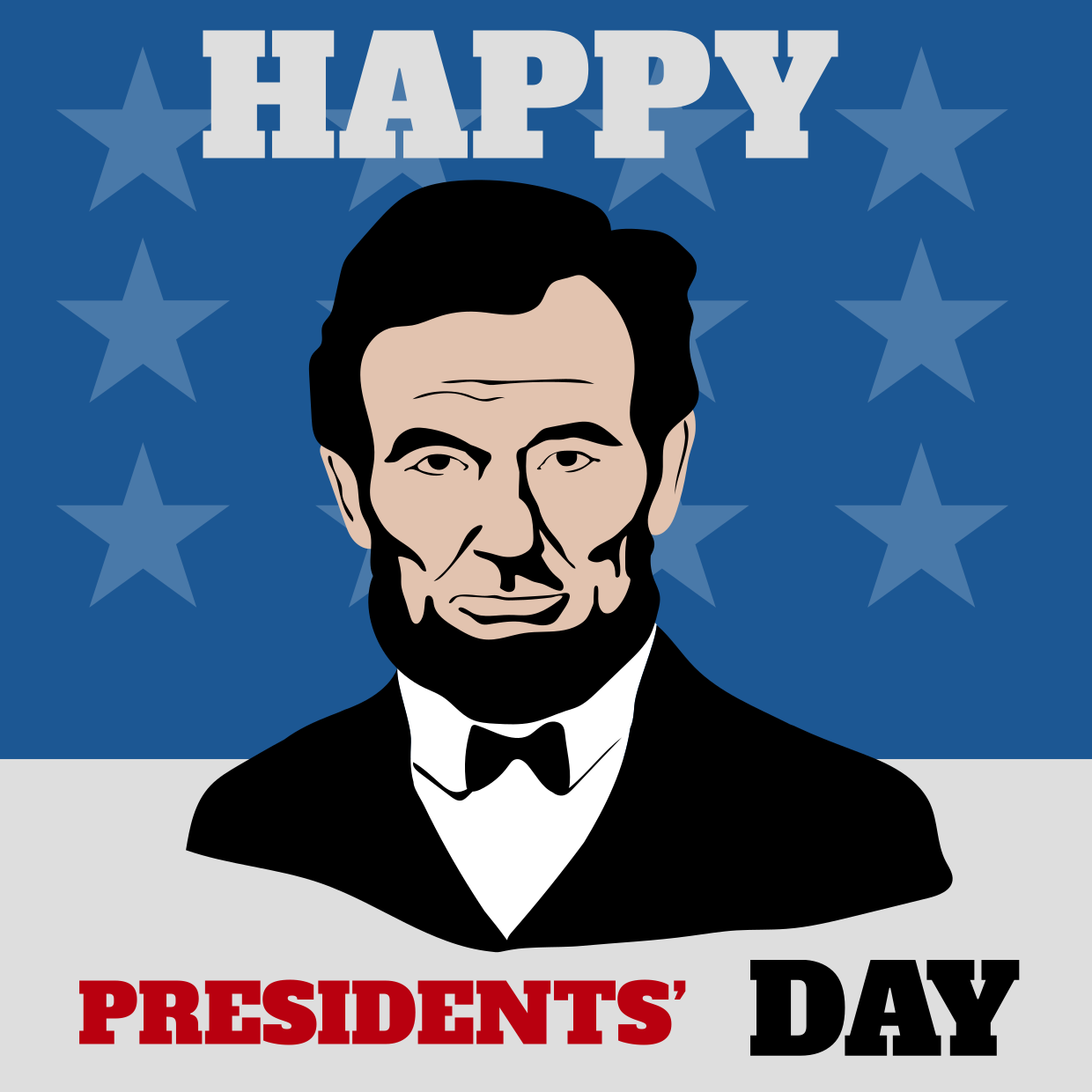 Cartoon Abraham Lincoln Portrait Presidents' Day Template | Square Signs