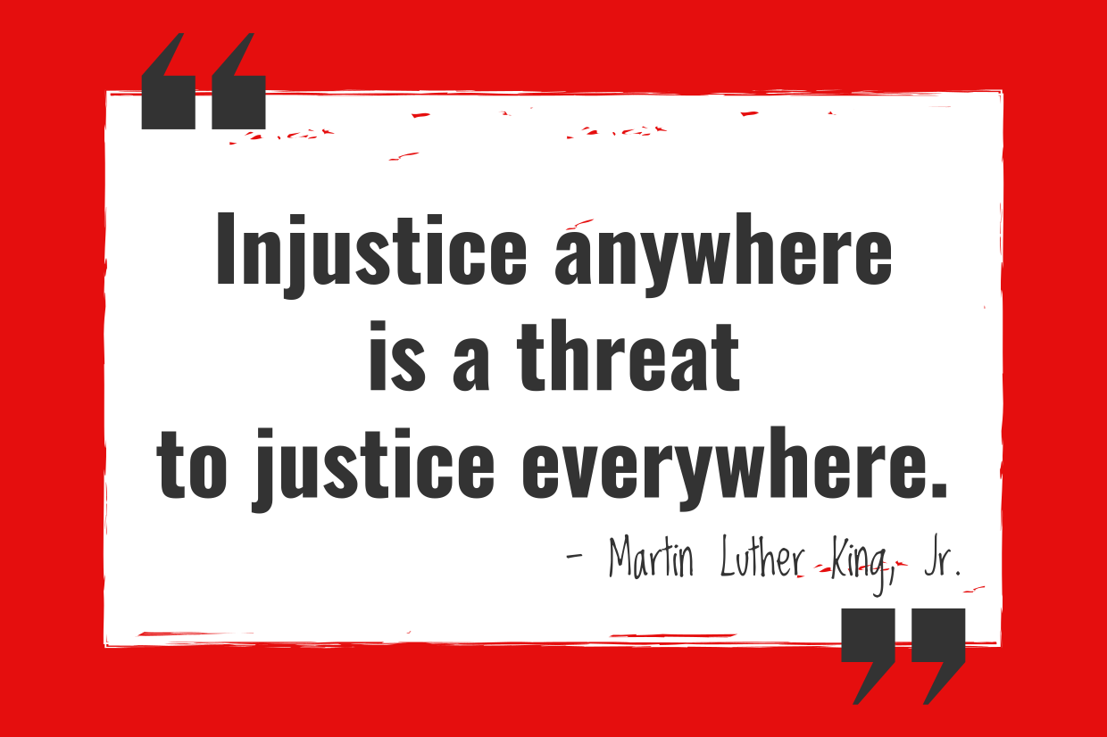 Injustice Quote by Martin Luther King Jr Sign Template | Square Signs