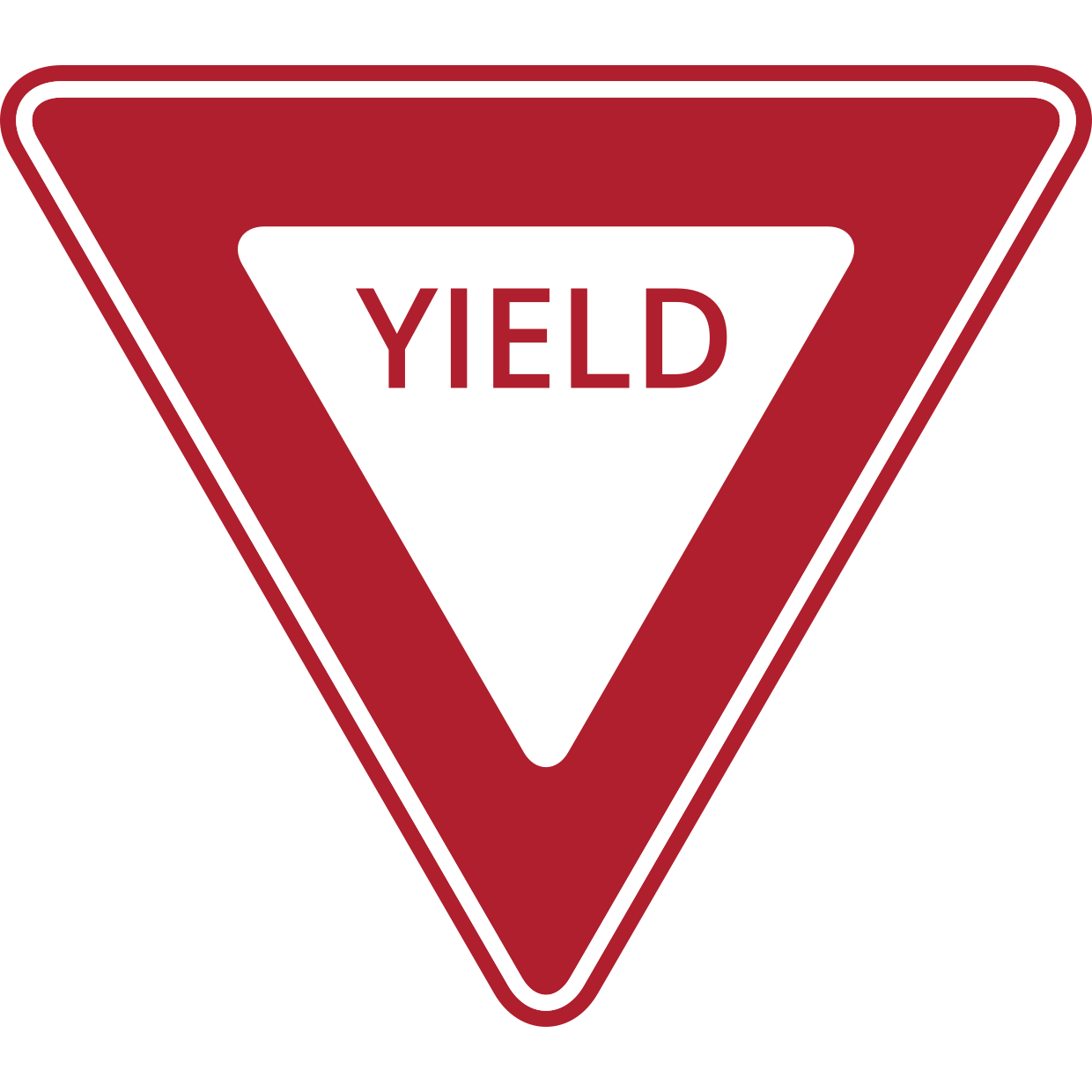 Red and White Yield Road Regulatory Sign Template | Square Signs
