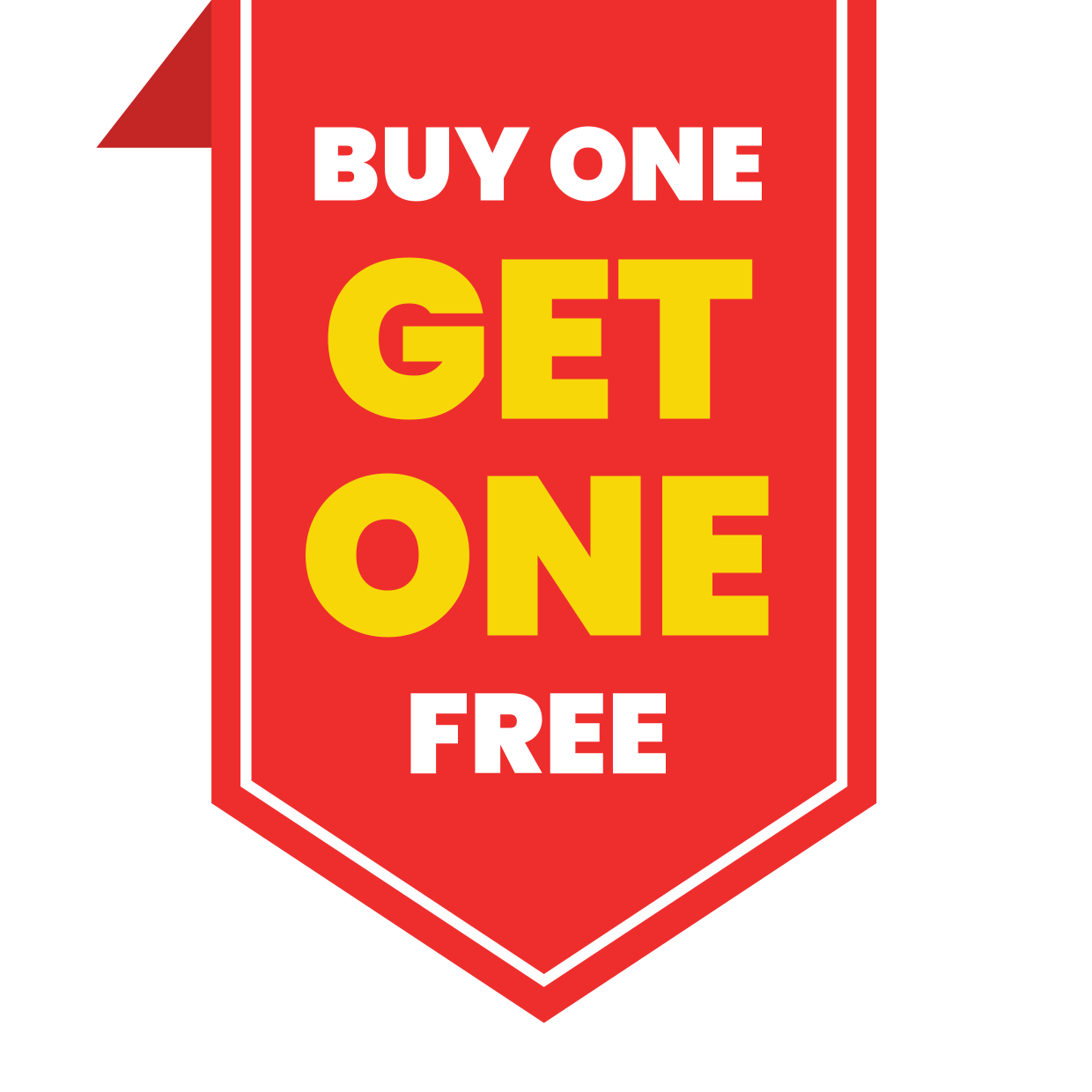 Red and Yellow Buy One Get One Free Sign Template | Square Signs