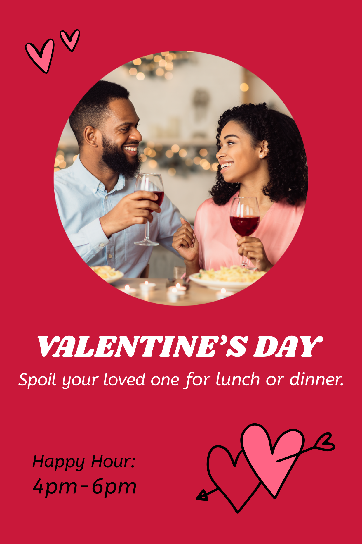 Red Restaurant Valentine's Day Promo Sign Template | Square Signs