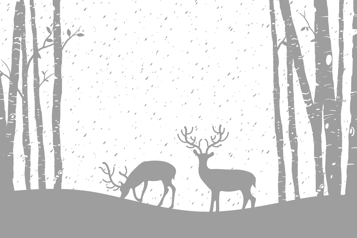 Reindeer in the Snowy Forest Decorative Sign Template | Square Signs