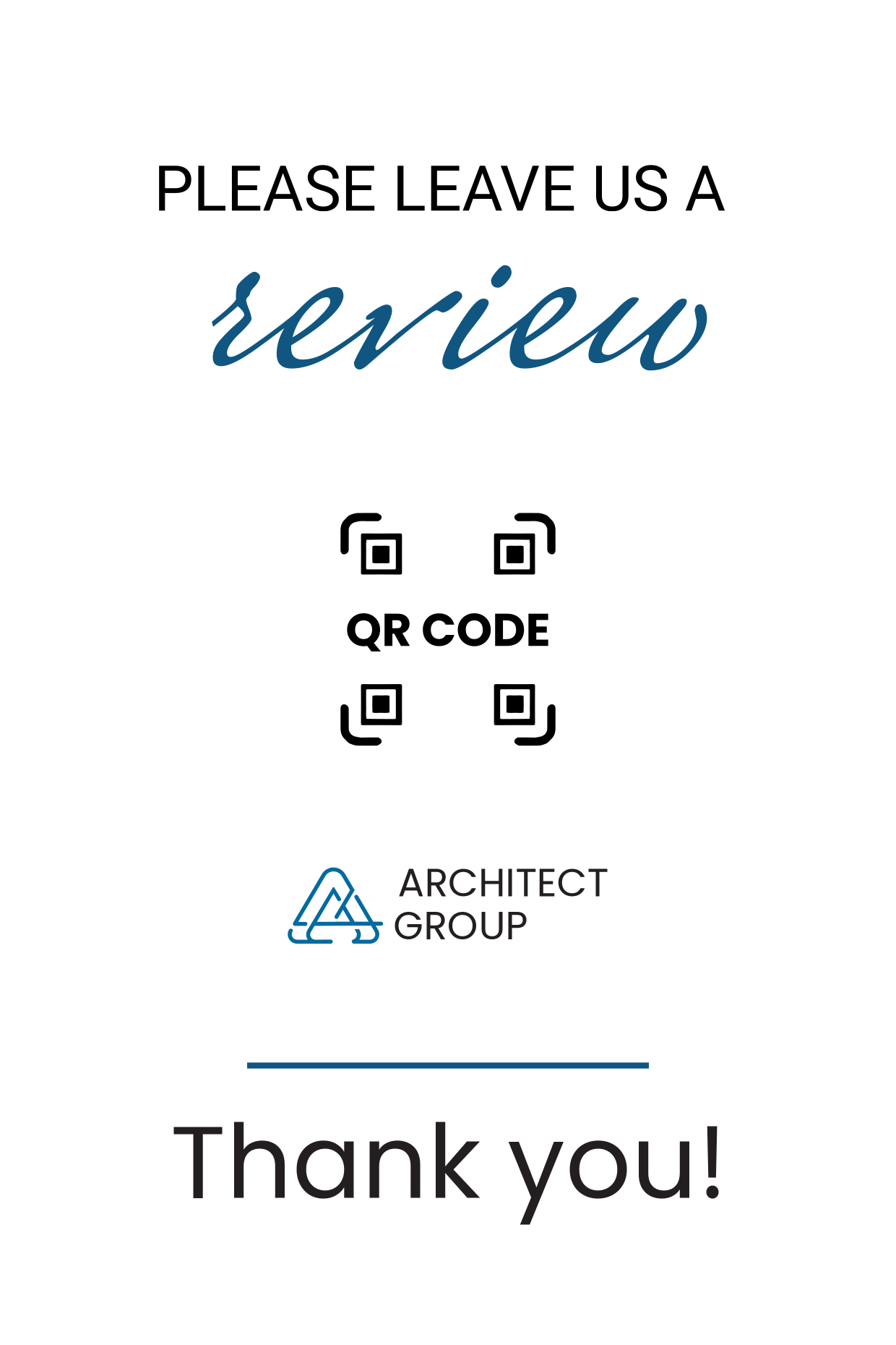 Modern QR Code Review Request Sign Template | Square Signs