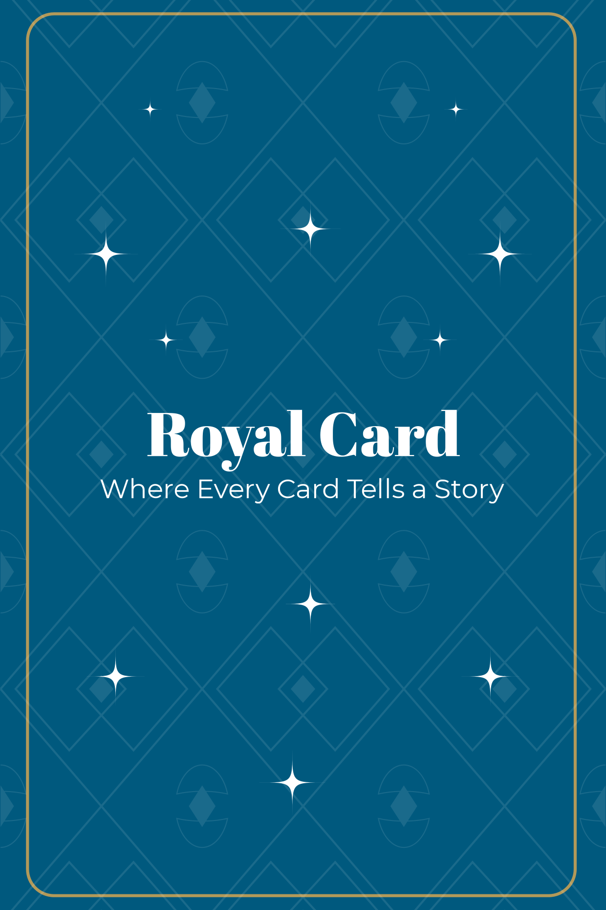 Blue Royal Playing Cards Template | Square Signs