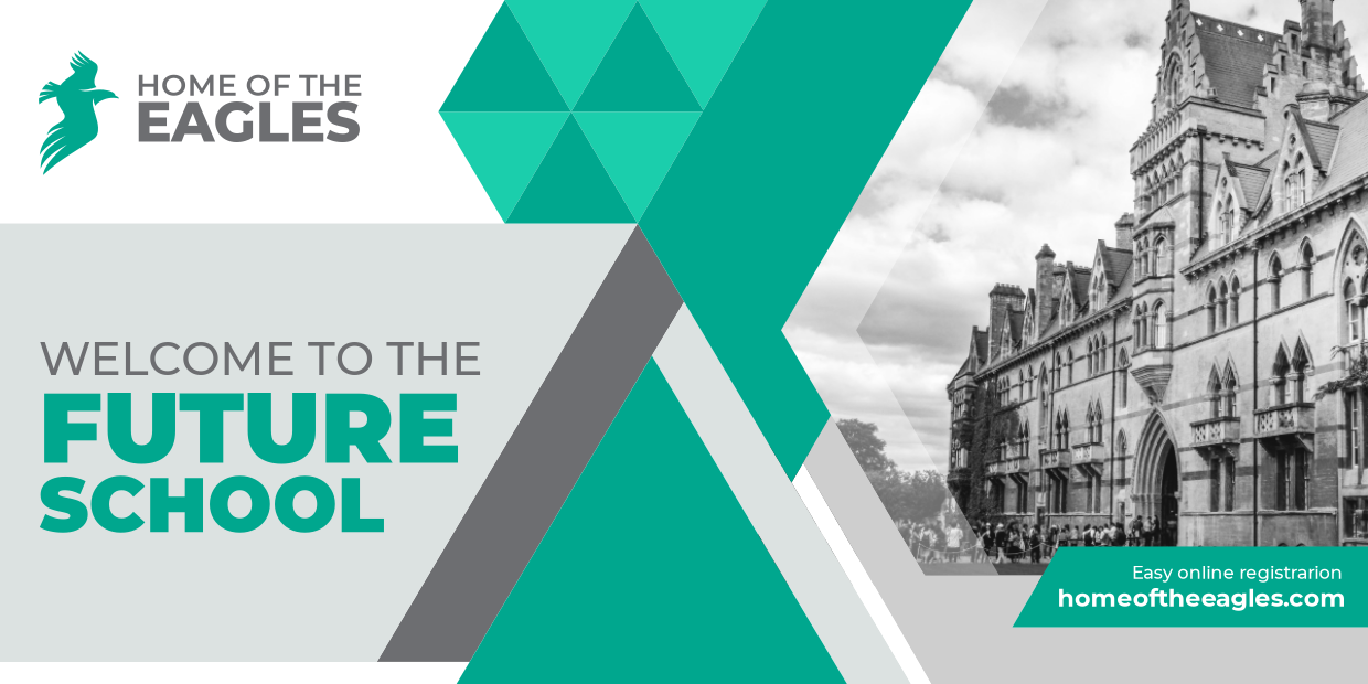 Geometric Educational Institution Welcome to School Template | Square Signs