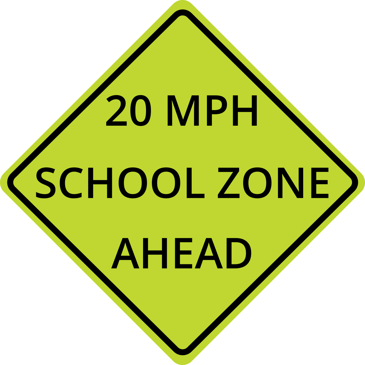 School Zone Speed Limit Regulatory Sign Template | Square Signs