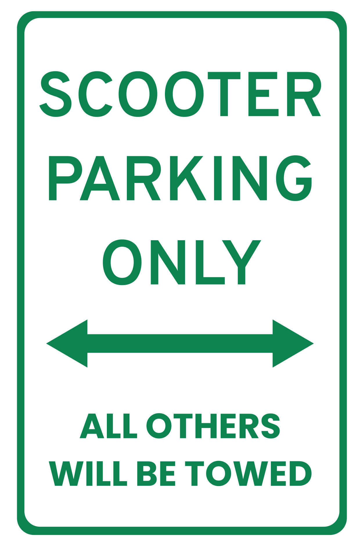 Green and White Scooter Parking Sign Template | Square Signs