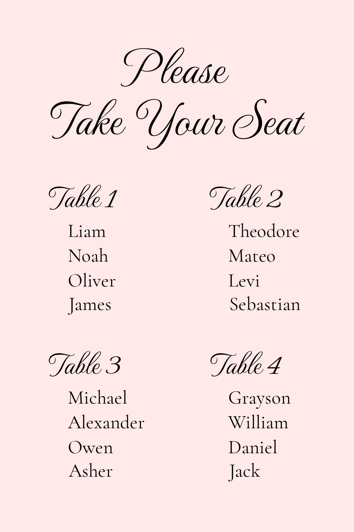 Seating Chart Customizable Template | Square Signs