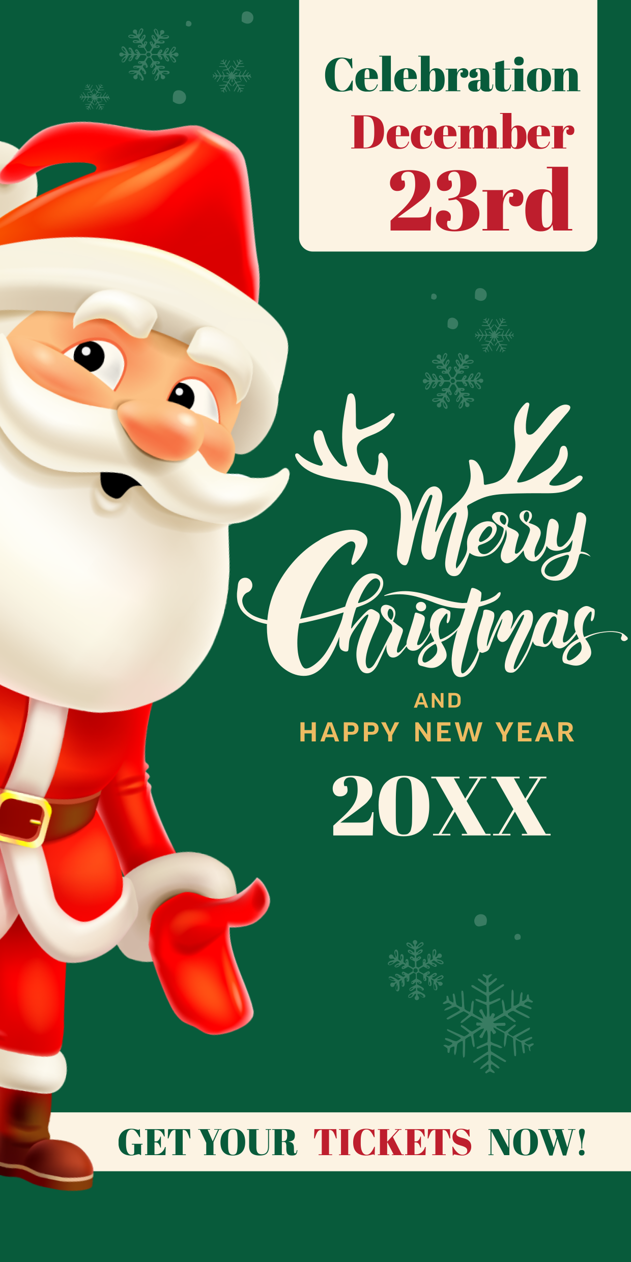 Xmas Celebration Announcement With Santa Template | Square Signs