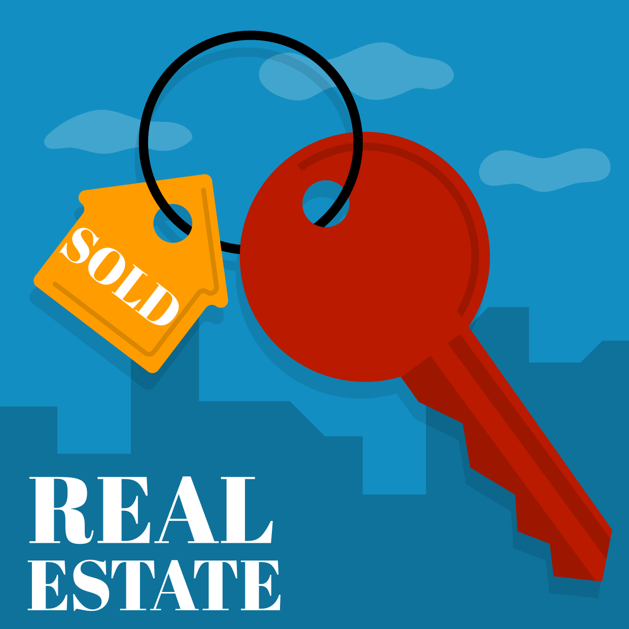 Vibrant Keychain Illustration for Sold Property Template | Square Signs