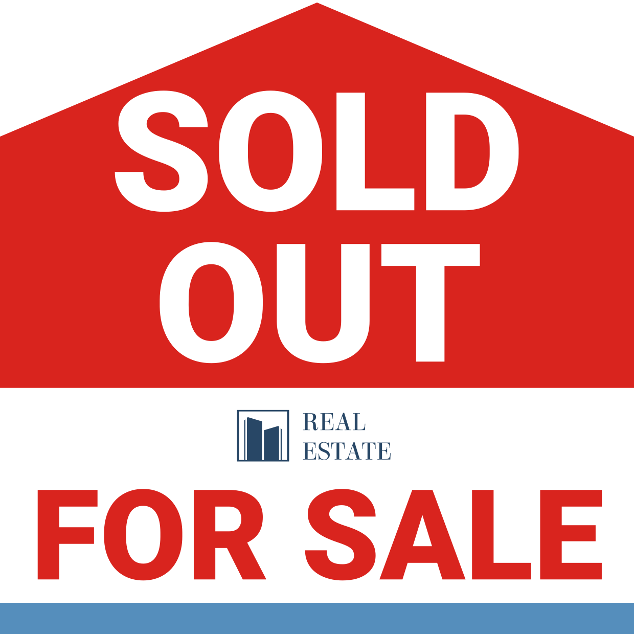 Classic Red and White Sold Real Estate Template | Square Signs