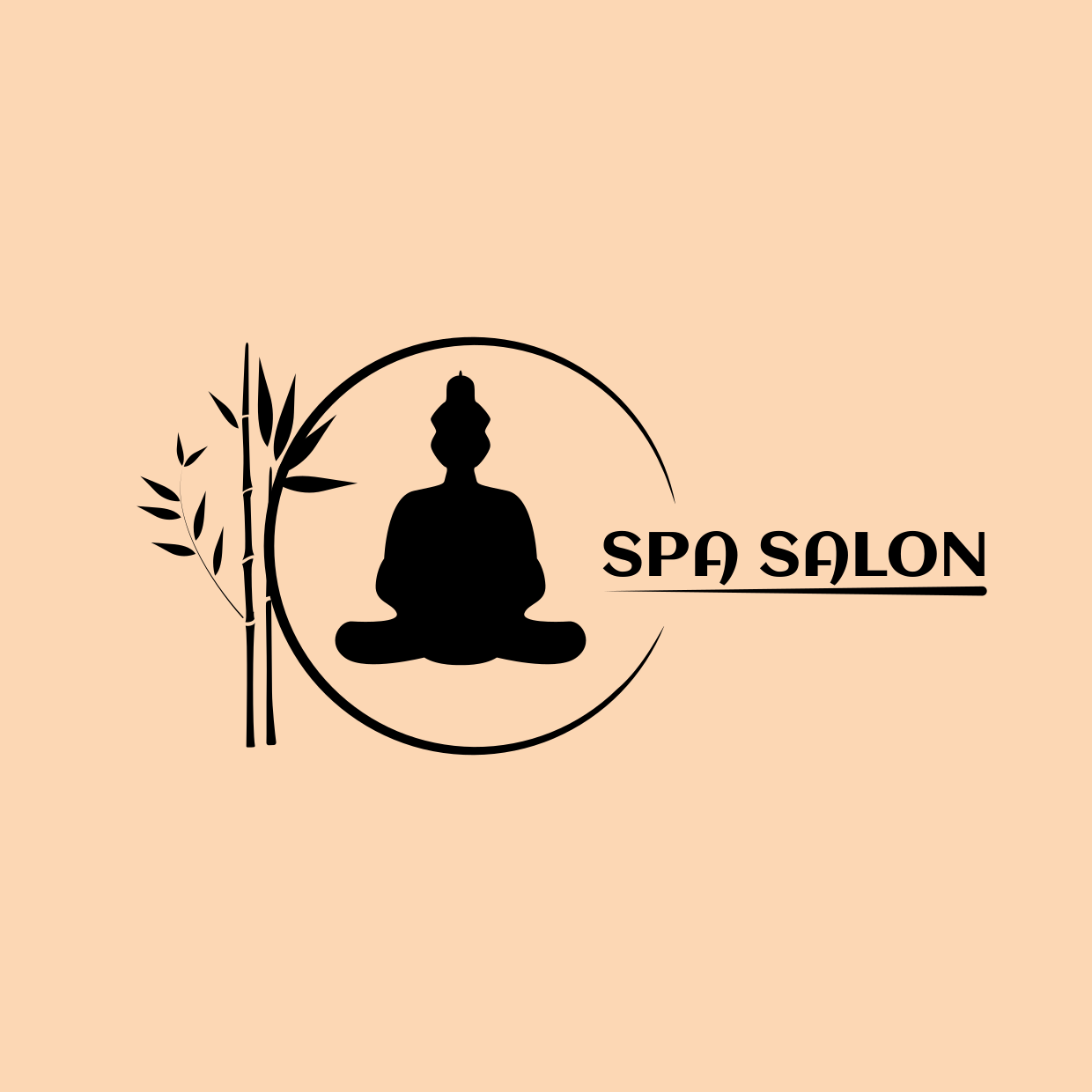 Spa and Wellness Bamboo Meditative Pose Sign Template | Square Signs