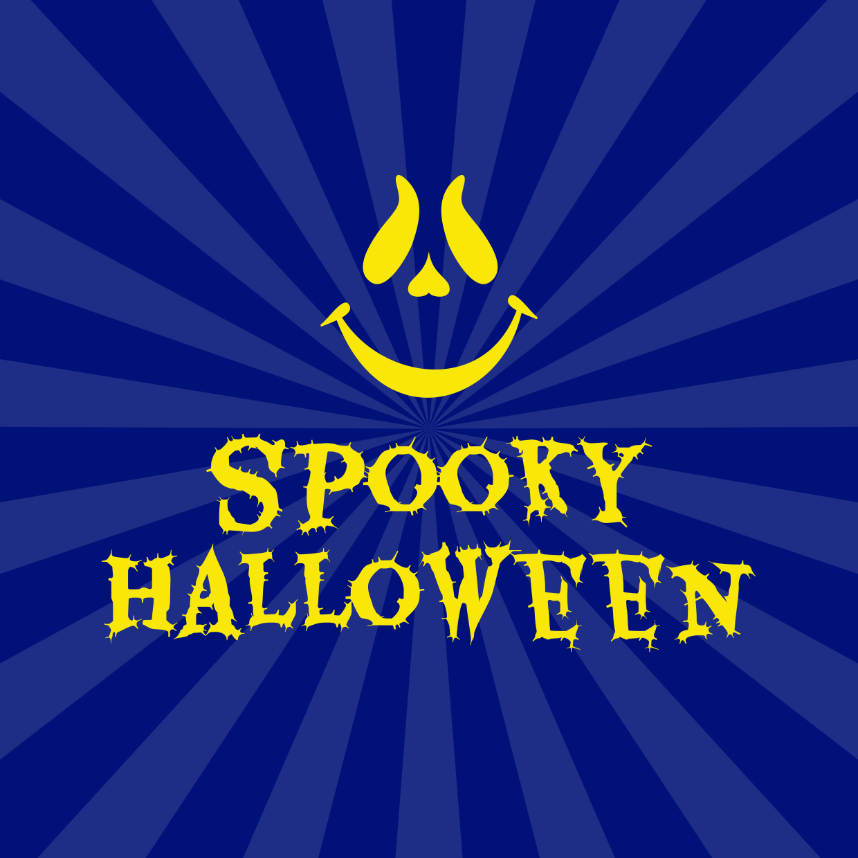 Blue-Inspired Dynamic Halloween Sign Template | Square Signs