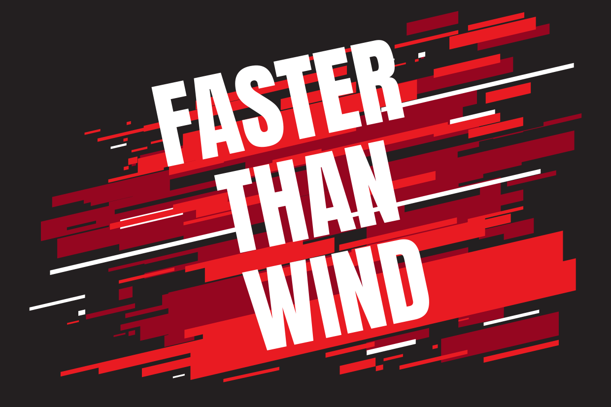 Faster Than Wind Red and Black Sports Sign Template | Square Signs