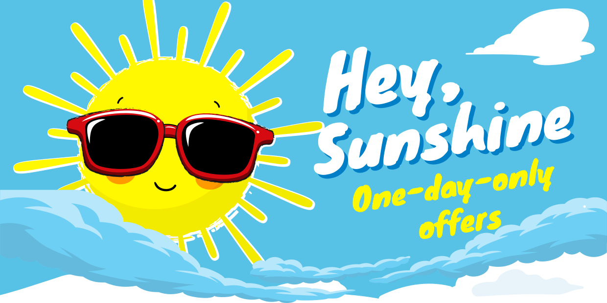 Clear Skies Summer One-Day-Only Promotional Sign Template | Square Signs