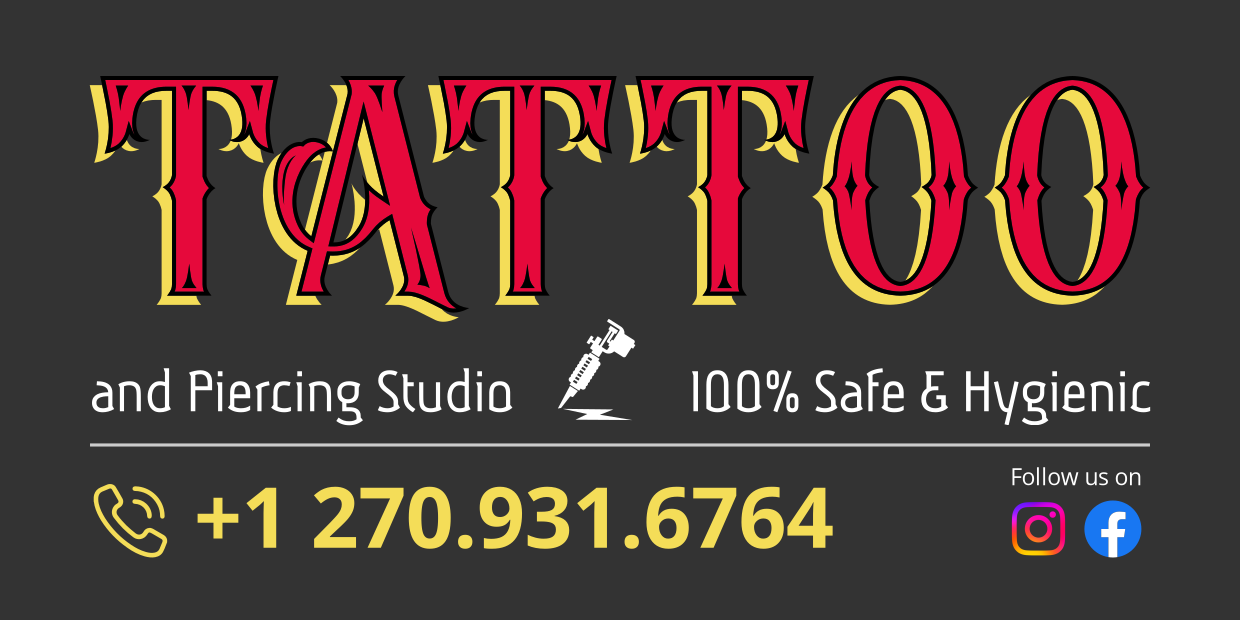 Tattoo and Piercing Studio Sign Template | Square Signs