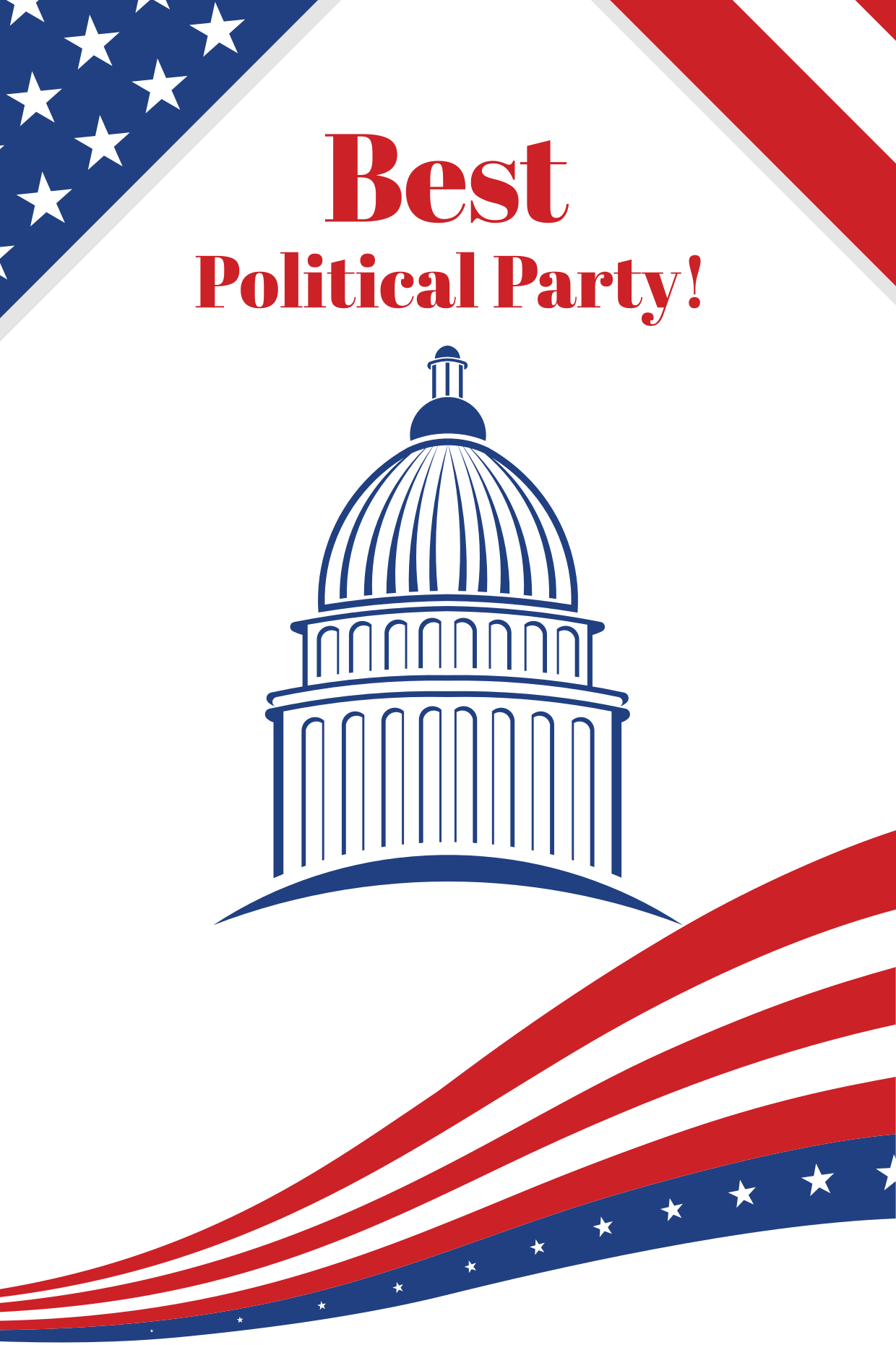 Best Party Text With Stars and Stripes Political Template | Square Signs