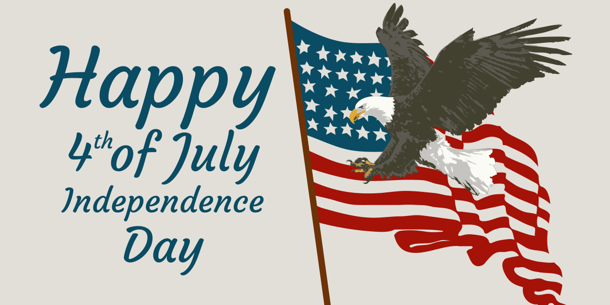 US Flag With Bald Eagle 4th of July Sign Template | Square Signs