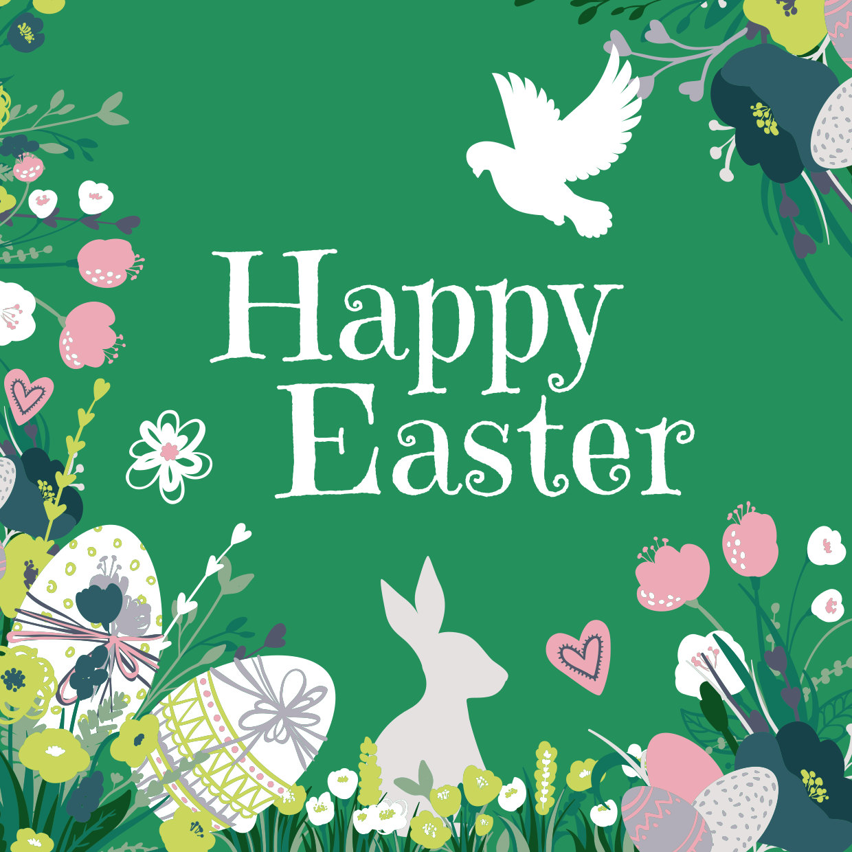 Art-Driven Floral Design on a Happy Easter Sign Template | Square Signs