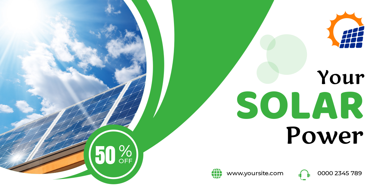 Solar Business Discount Sign Template | Square Signs