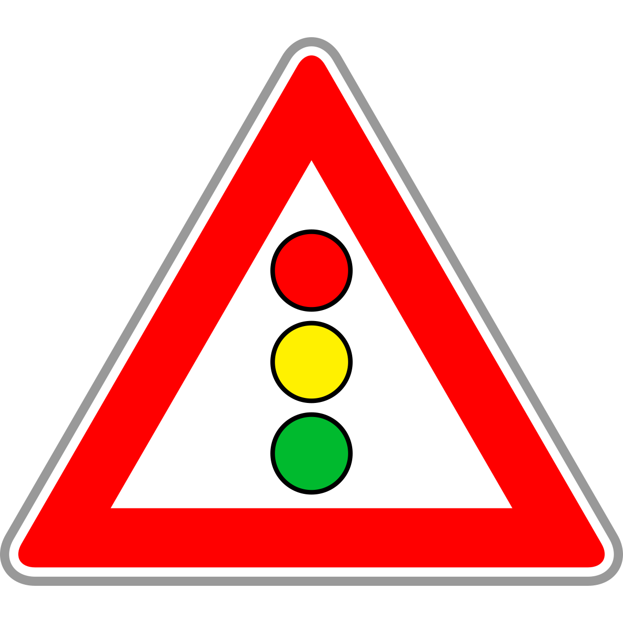 Red Triangle Traffic Light Sign Template | Square Signs