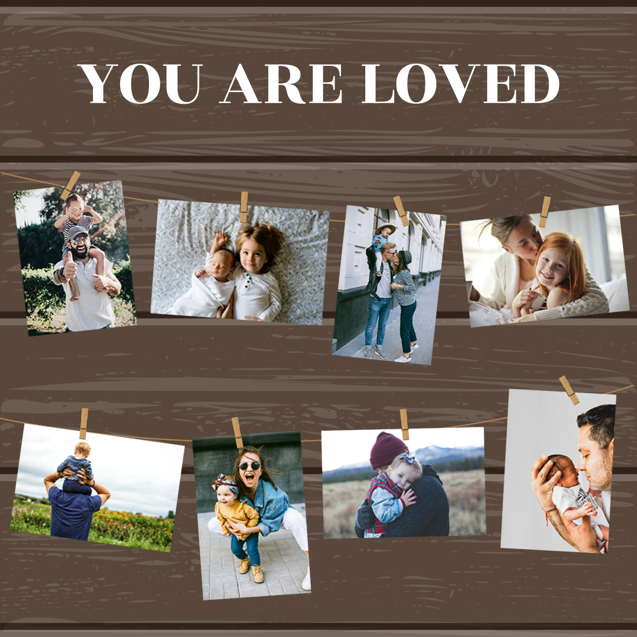 Unique Wooden-Textured Photo Board Sign Template | Square Signs