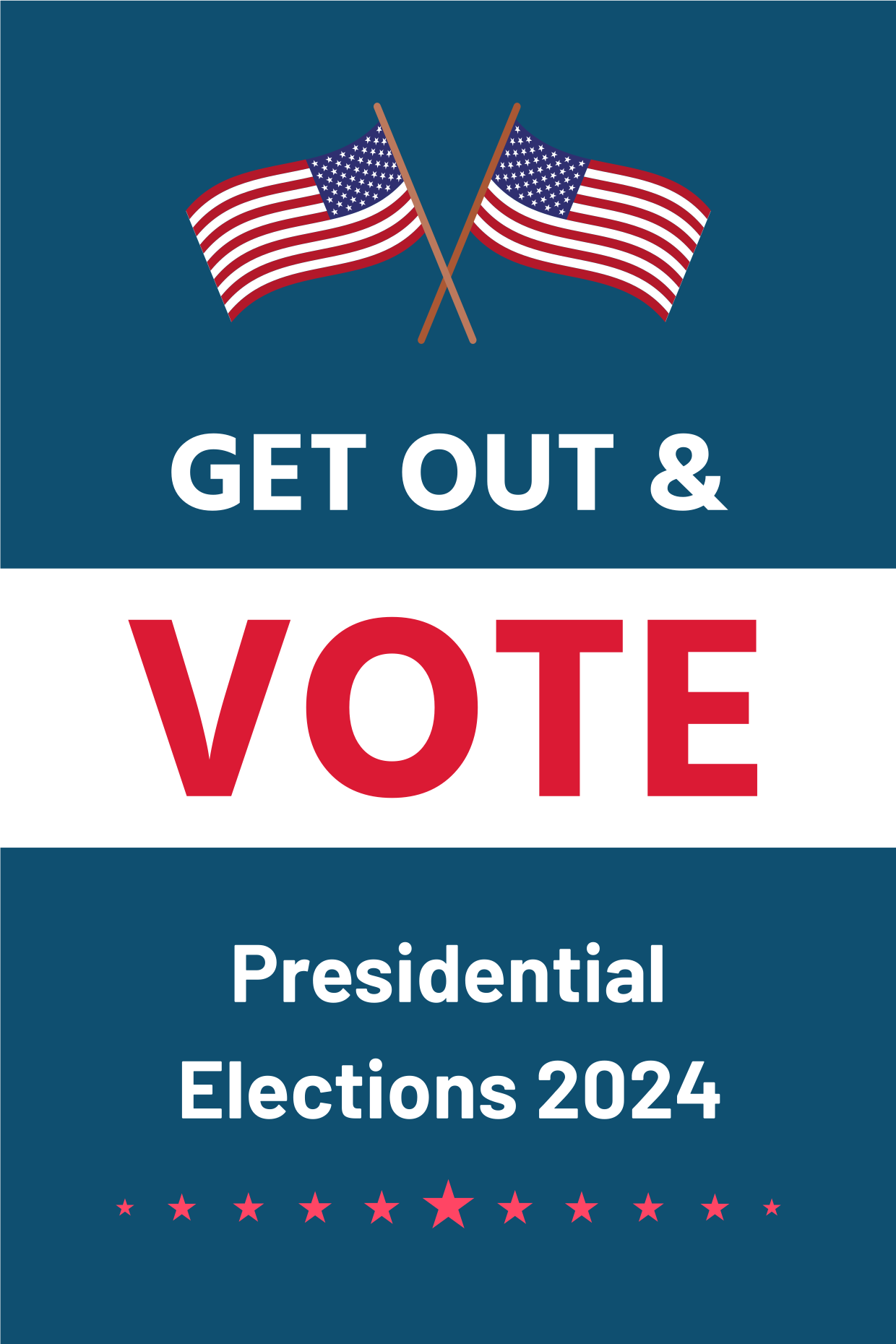 US Flag-Themed Presidential Elections Sign Template | Square Signs