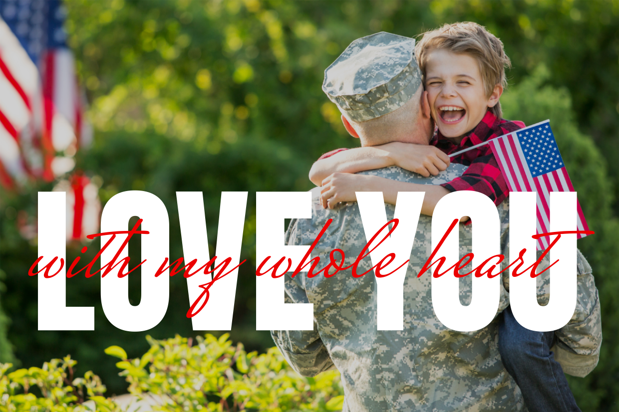 Soldier Father and Son Veterans Day Sign Template | Square Signs
