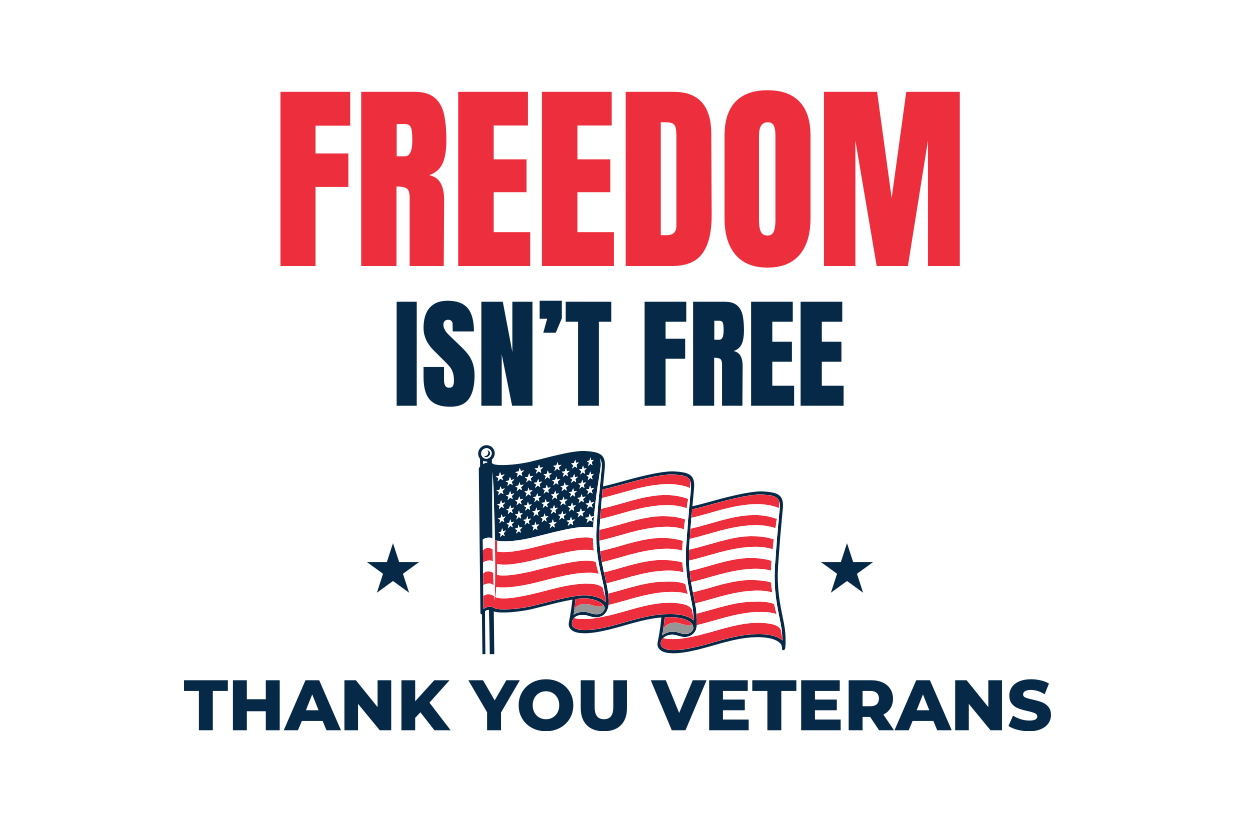 Freedom Isn't Free Decorative Veterans Day Sign Template | Square Signs