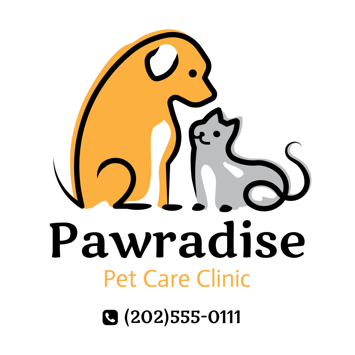 Pet Clinic Name With Dog And Cat Image Sign Template | Square Signs