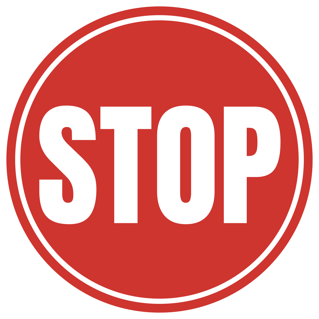 Round Stop Sign in Red and White Regulatory Template | Square Signs