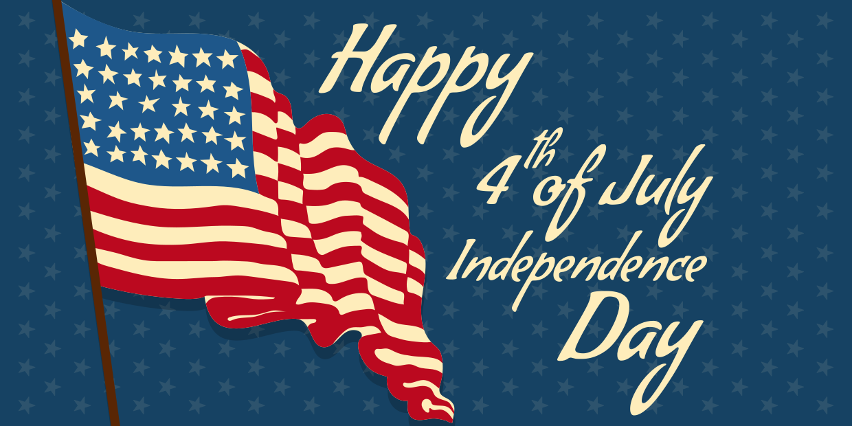 Waving American Flag With a Note 4th of July Template | Square Signs