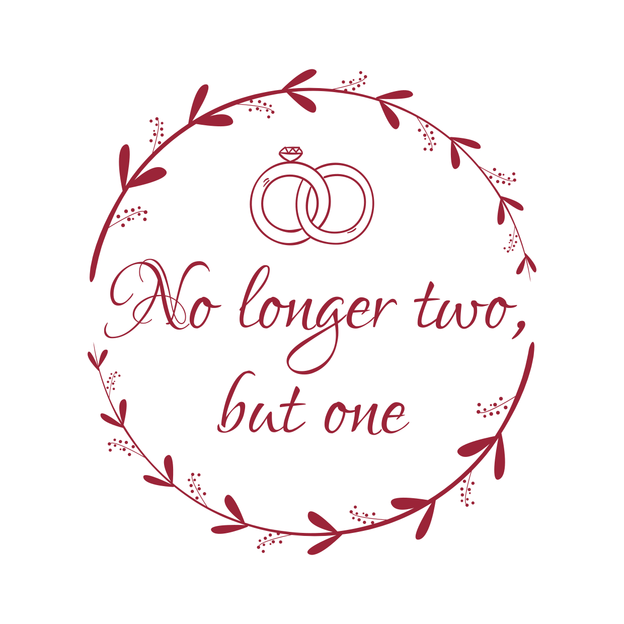 Wedding Rings No Longer Two But One Red Sign Template | Square Signs