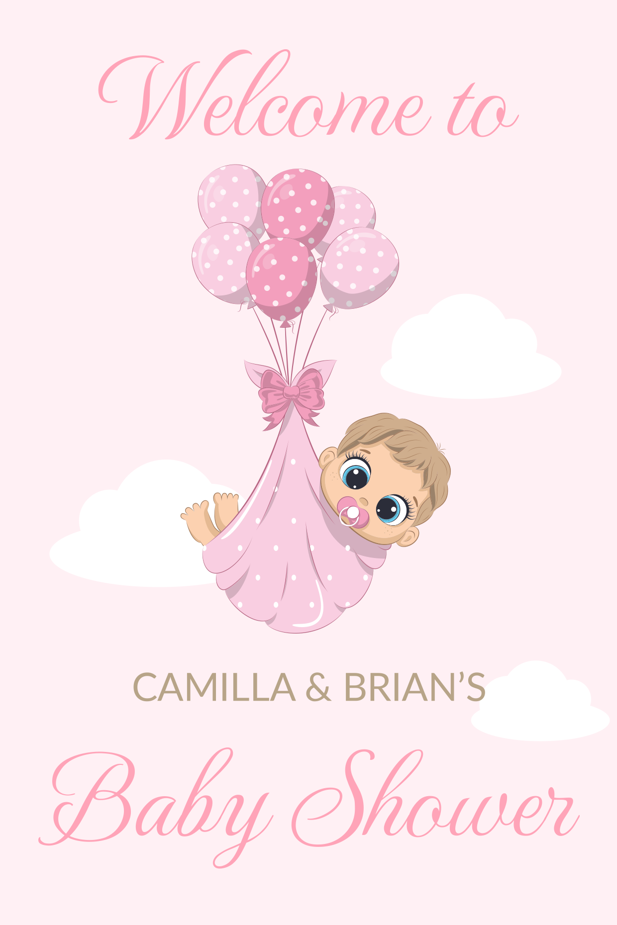 Baby Shower Welcome Sign Template Modern Minimalist Baby Shower